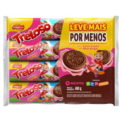 Riograndense Distribuidora. Biscoito Vitarella Treloso Recheado Leve ...