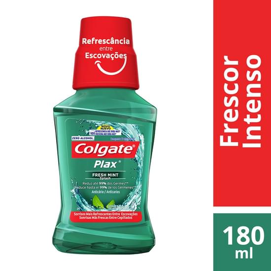Riograndense Distribuidora. Enxaguante Bucal Colgate Plax 180ml Fresh Mint