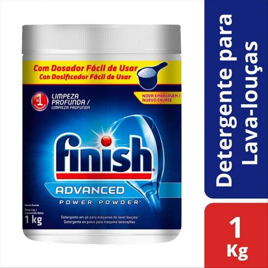 Riograndense Distribuidora. Detergente Po Finish Power Powder 1 Kg Pote