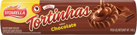 Riograndense Distribuidora. Biscoito Vitarella Tortinha 140g Chocolate