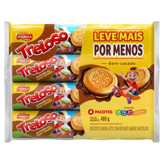 Riograndense Distribuidora. Biscoito Vitarella Treloso Recheado Leve ...
