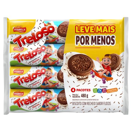 Riograndense Distribuidora. Biscoito Vitarella Treloso Recheado Leve ...