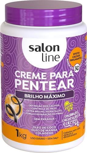 Riograndense Distribuidora. Creme De Pentear Salon Line 1kg Brilho Maximo