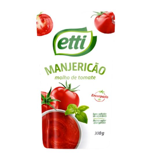 Riograndense Distribuidora. Molho Tomate Etti Sache 300g Manjericao